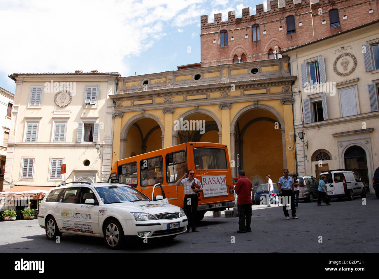 the taxi rank at piazza indipendenza siena tuscany italy europe Stock ...