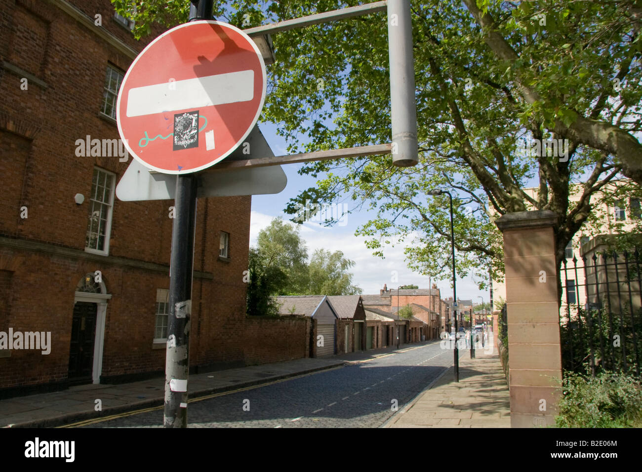 One way street showing no entry sign Stock Photo - Alamy