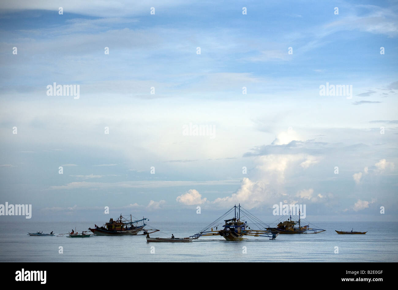 Fishing boats on Mansalay Bay in Mansalay, Oriental Mindoro ...