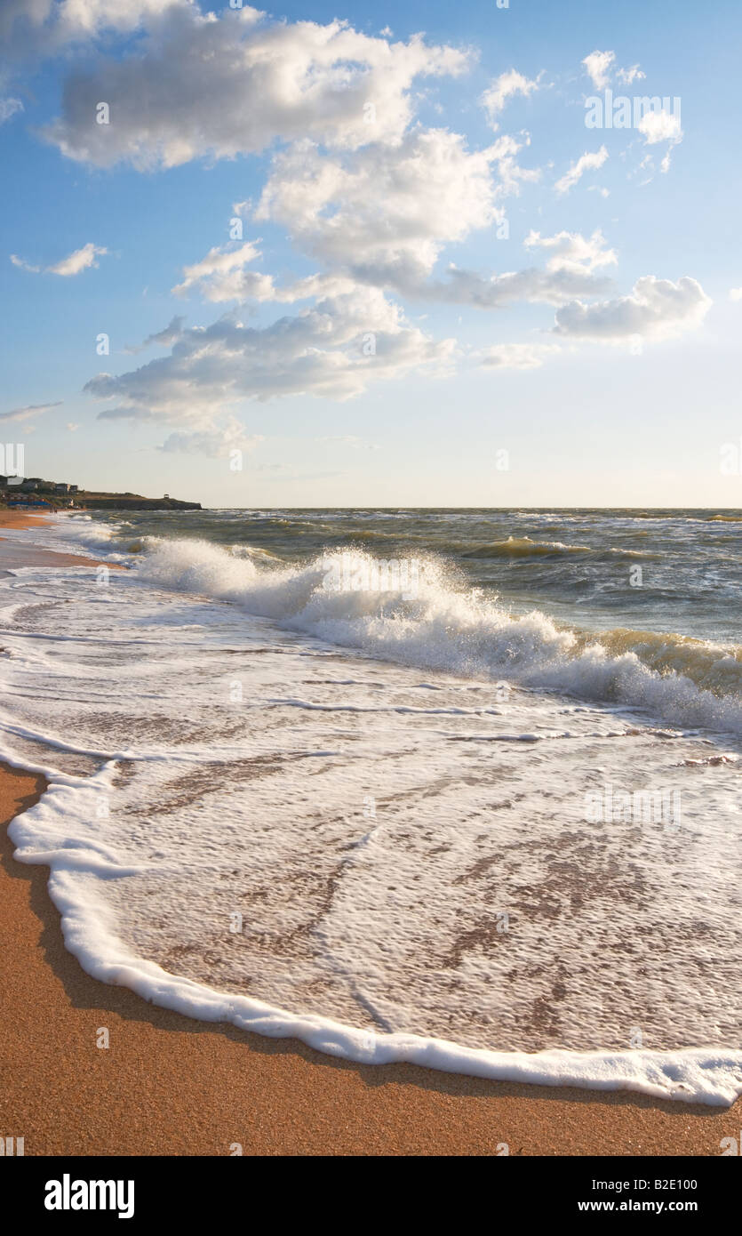 Sea surf wave break on coastline Stock Photo - Alamy