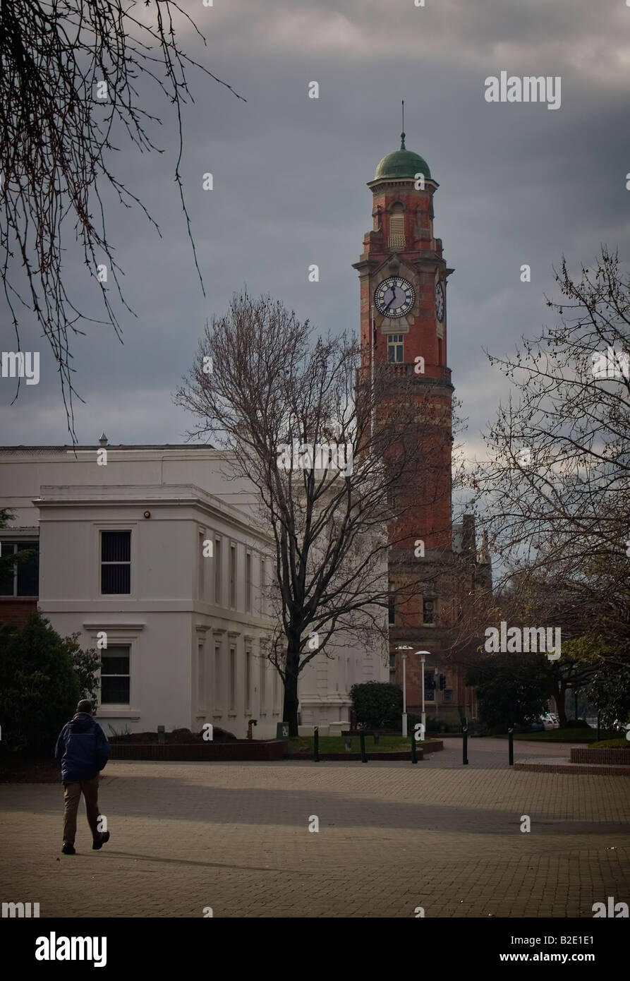 Launceston Post Office Clock Stock Photo - Alamy
