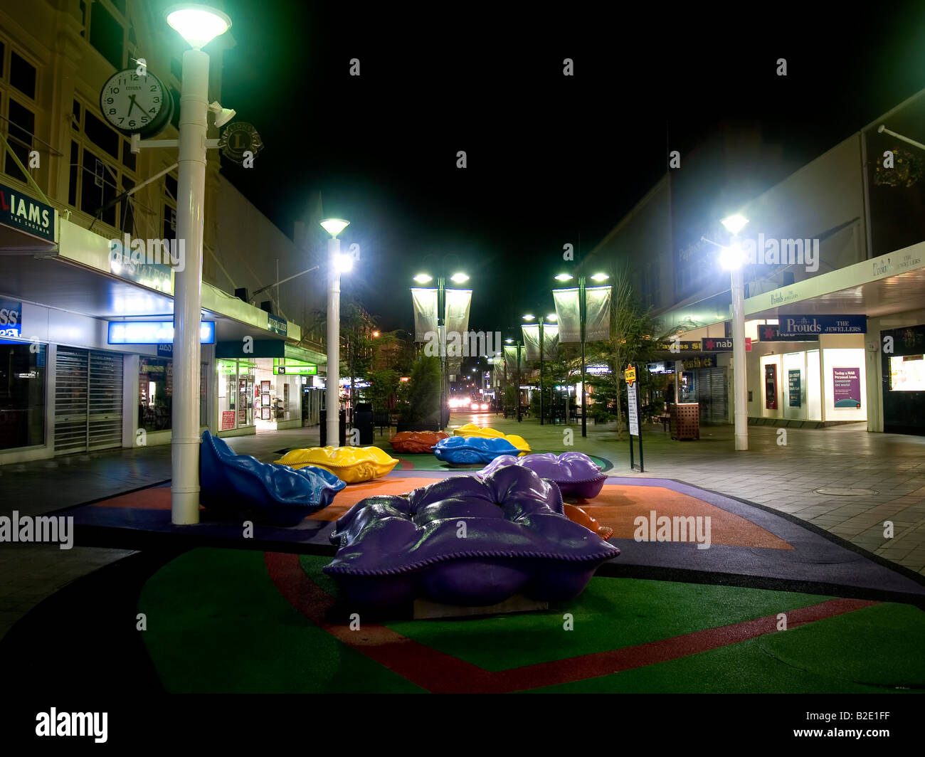 Launceston Mall at Night Stock Photo - Alamy