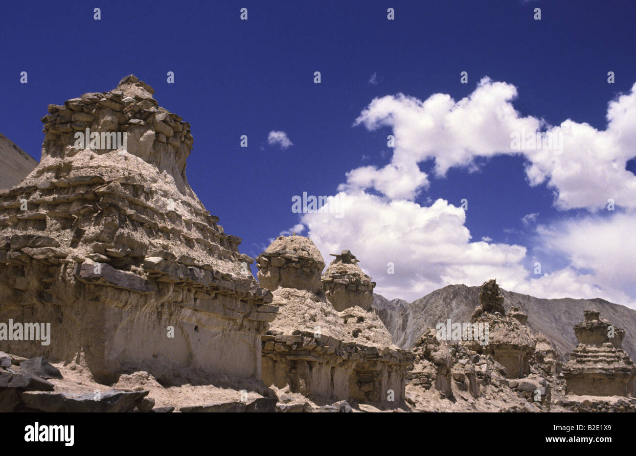 Row of Chortens. Ladakh, India Stock Photo - Alamy
