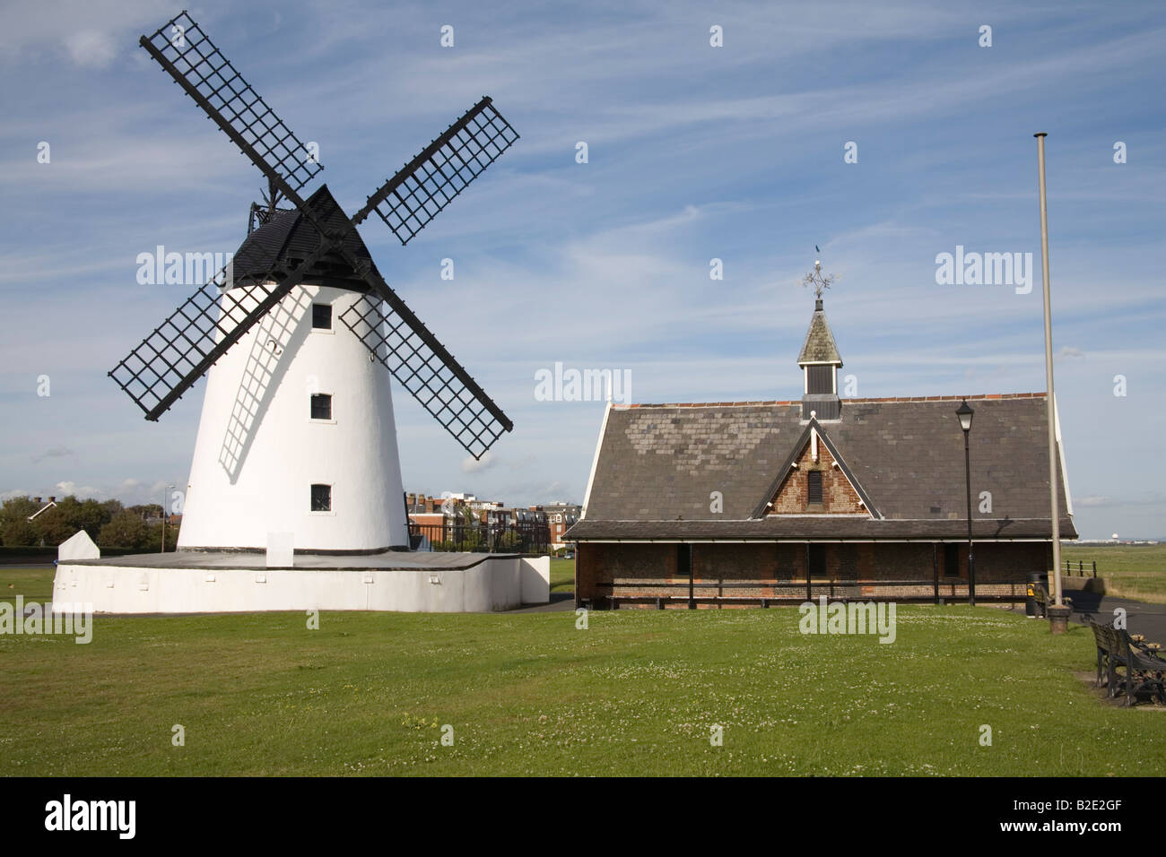 Lytham St Annes Lancashire England UK July Lytham Windmill and the old ...