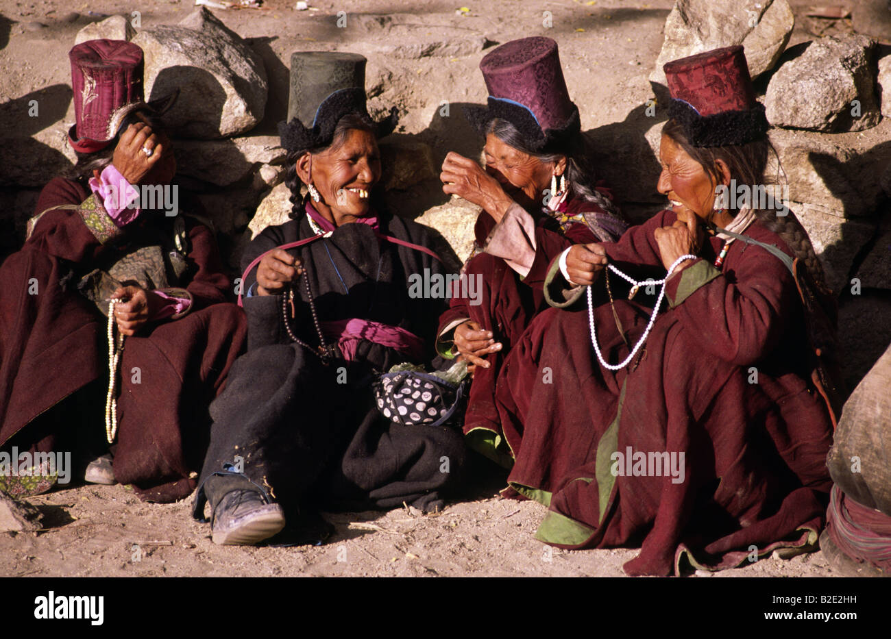 Ladakhi women. Leh, Ladakh, Jammu & Kashmir State, India Stock Photo ...
