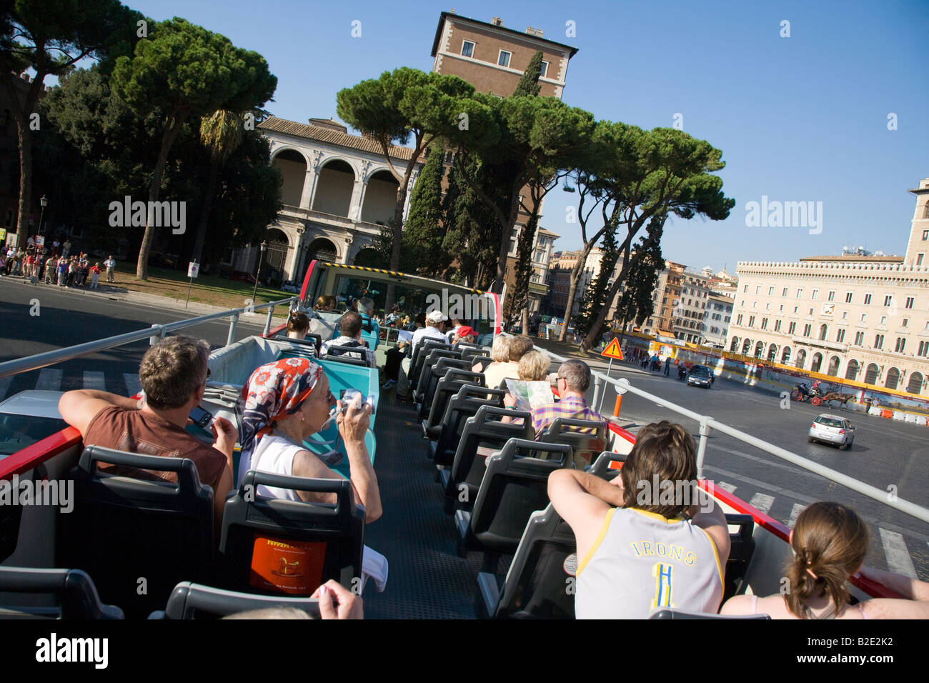 Tourist bus sightseeing tour of Rome Lazio Italy Stock Photo - Alamy