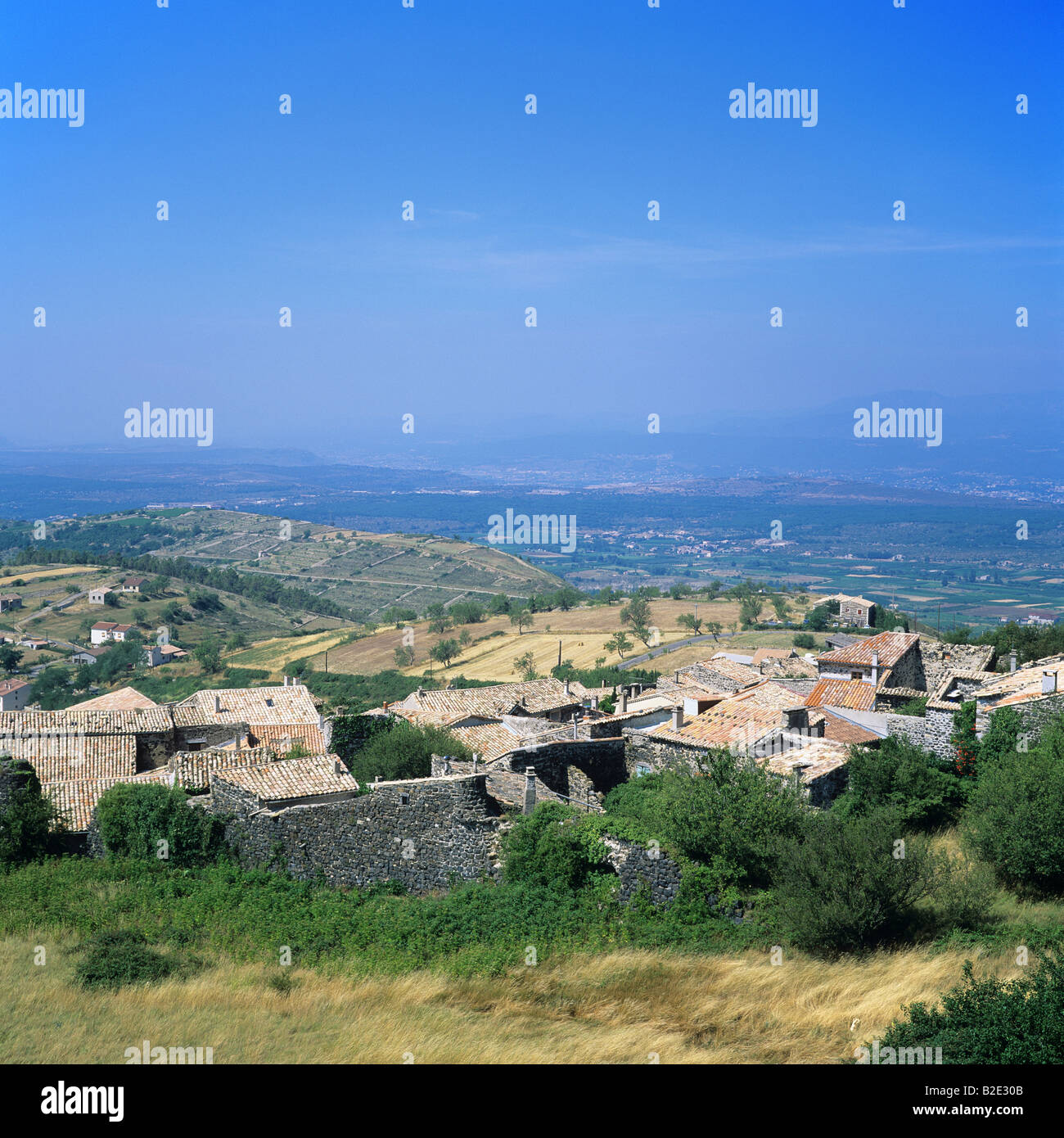 Mirabel village overview Ardèche France Stock Photo - Alamy