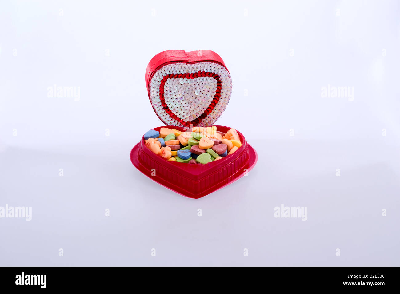 Small heart box behind a small box of heart shaped candies Stock Photo ...