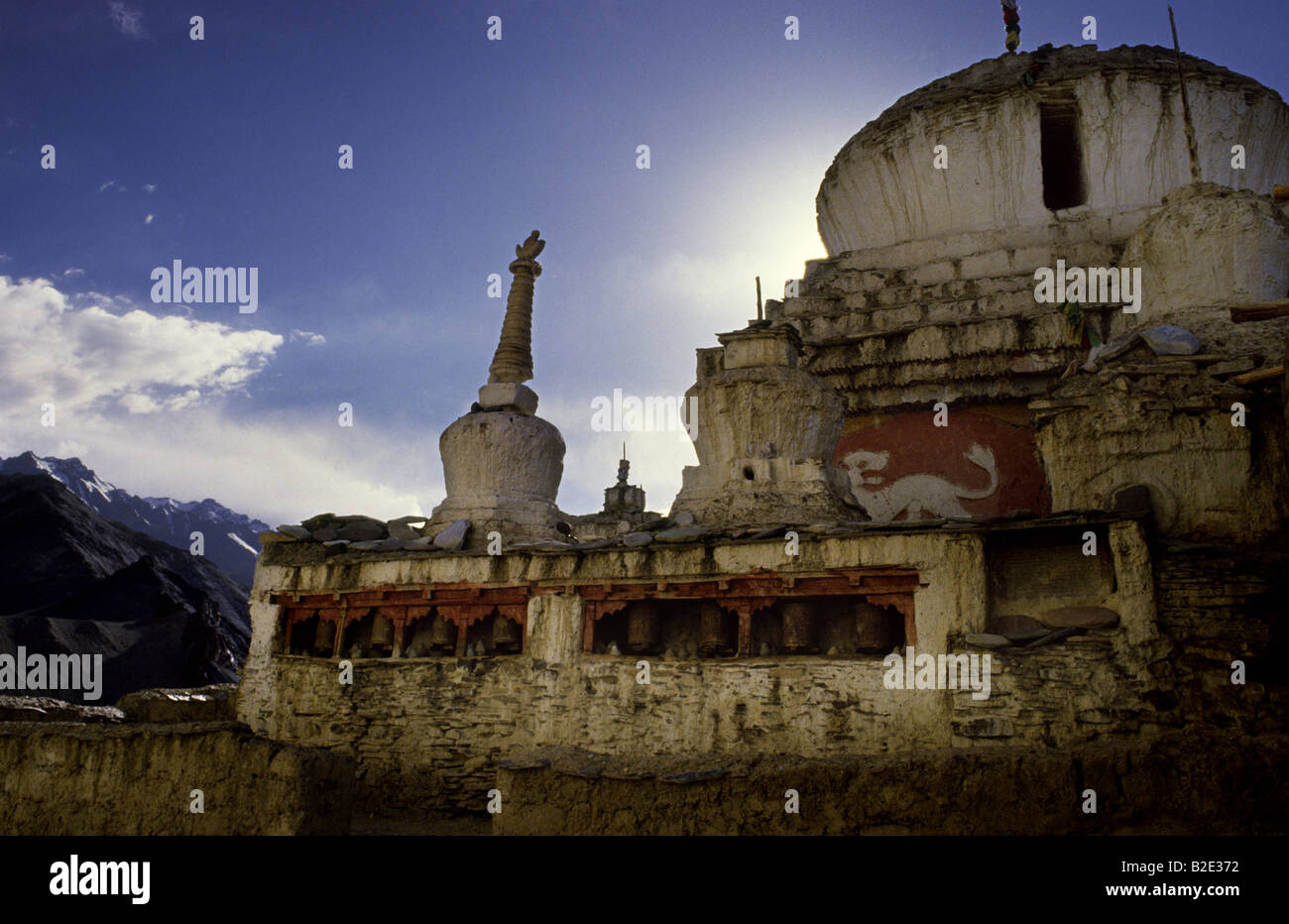 Chorten with prayer wheels. Lamayuru, Ladakh, India Stock Photo - Alamy