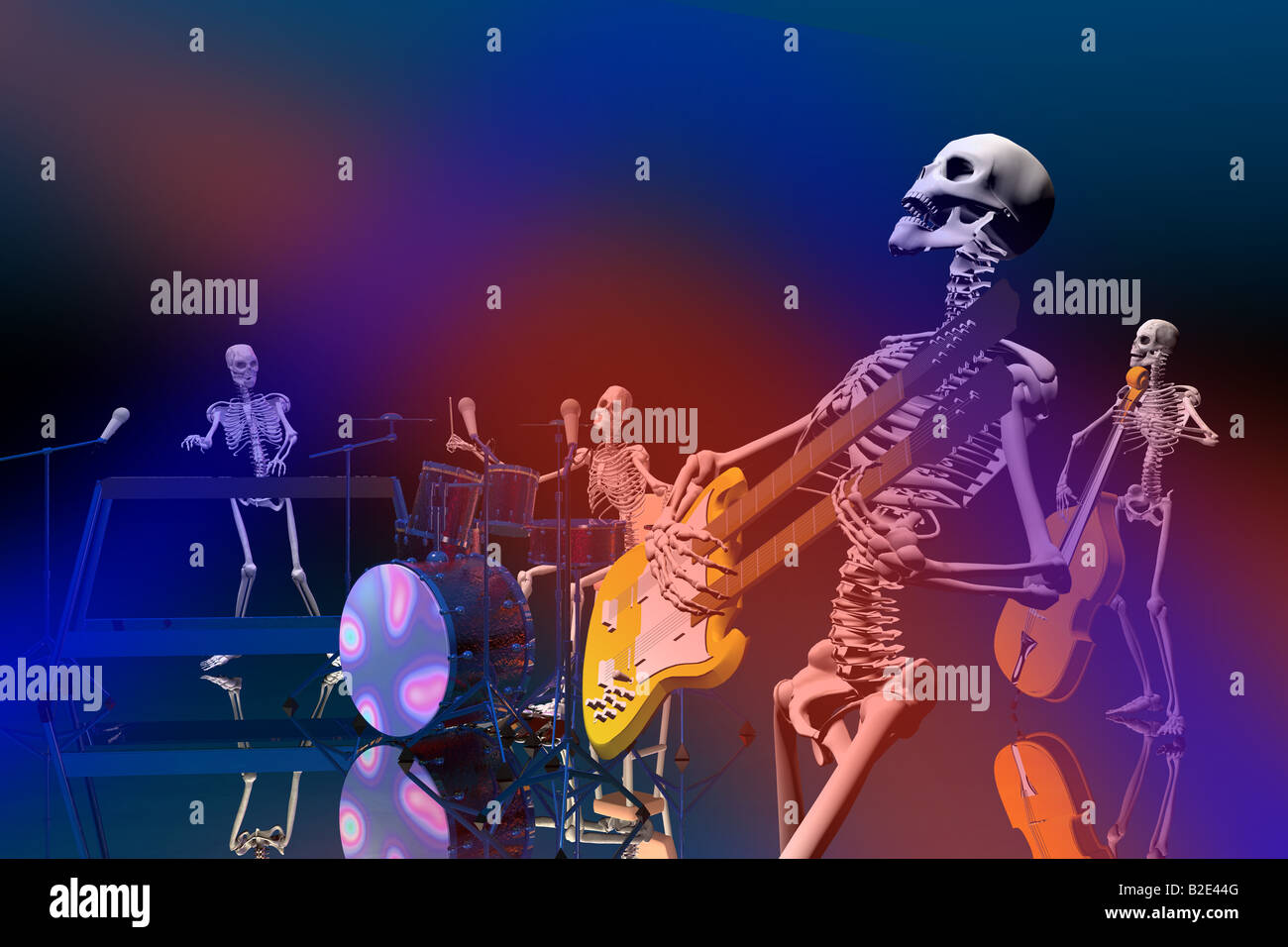 Skeleton rock band Stock Photo - Alamy