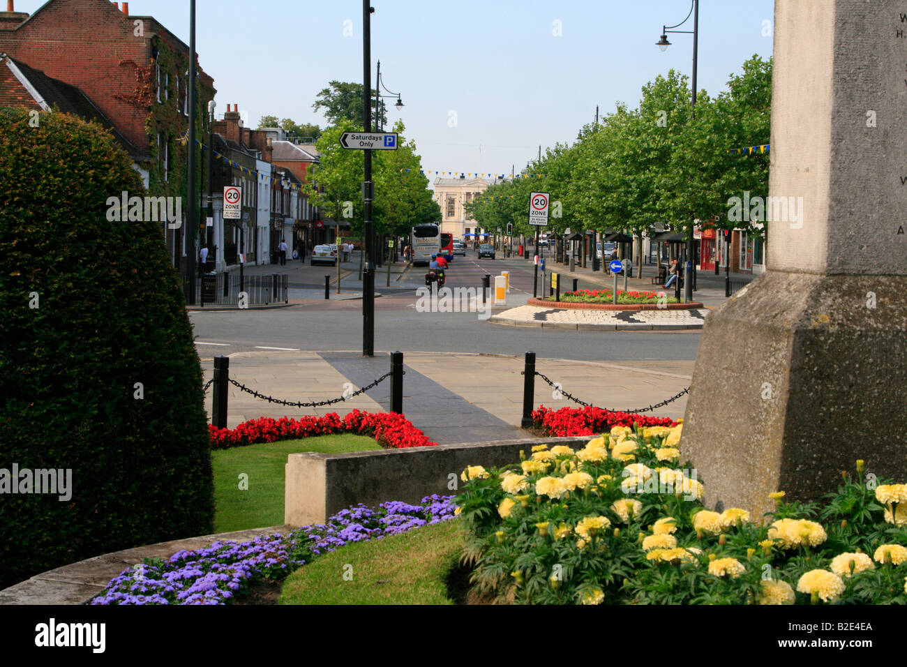 war memorial St Albans town centre high street hertfordshire england uk ...
