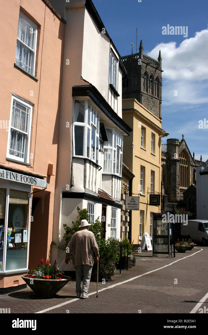Shops and buildings in The Square, Axbridge, Somerset, England Stock ...