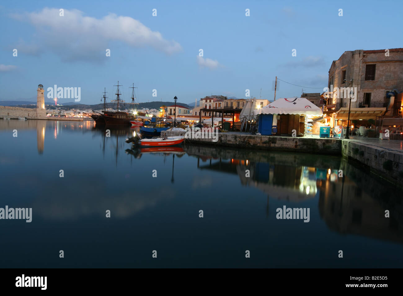 View of Venetian harbour of Rethymnon (Crete, Greece Stock Photo - Alamy