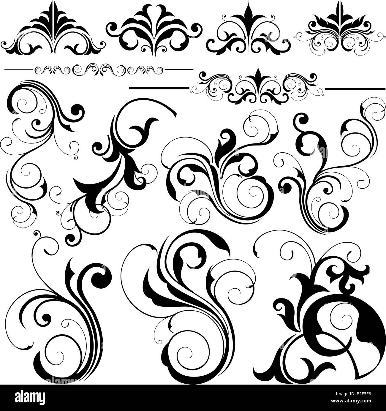 illustration drawing of floral background Stock Photo - Alamy