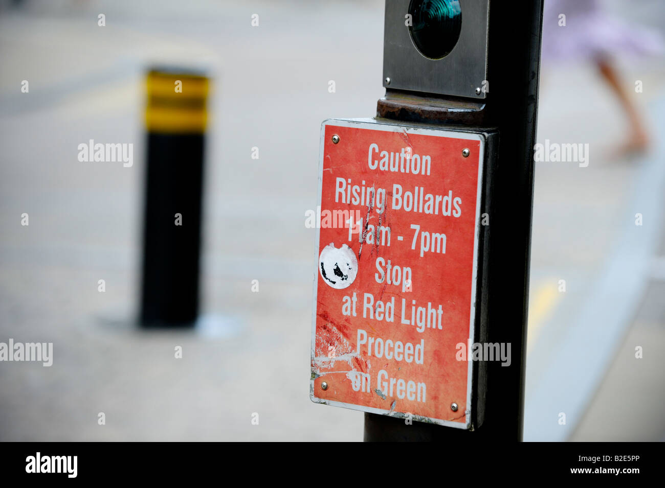 Caution rising bollards hi-res stock photography and images - Alamy
