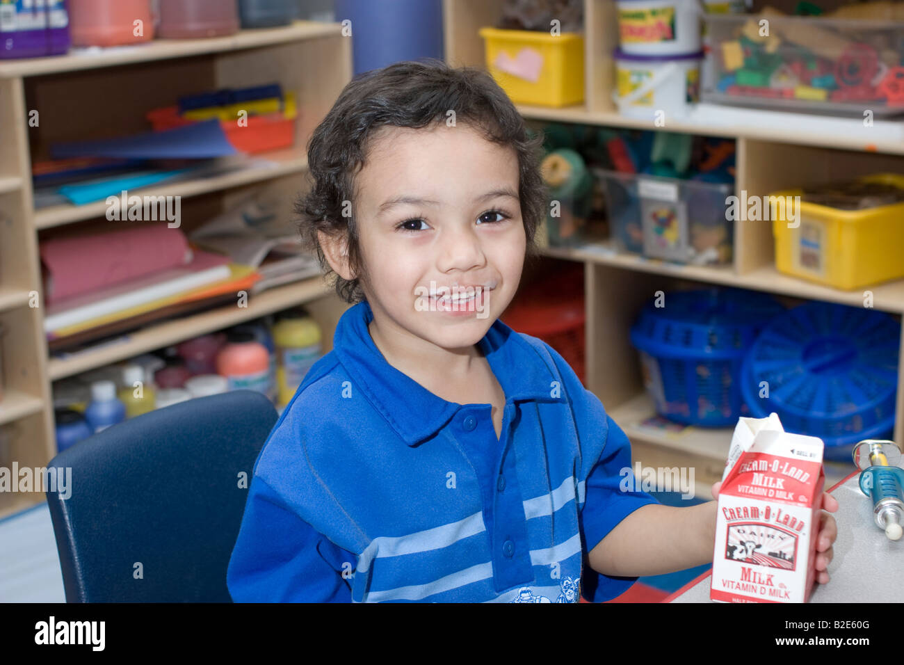 Pre school children drinking milk hi-res stock photography and images ...