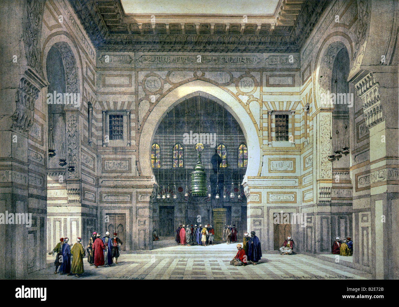 David Roberts, Interior of the mosque of the Sultan El Ghoree Stock ...