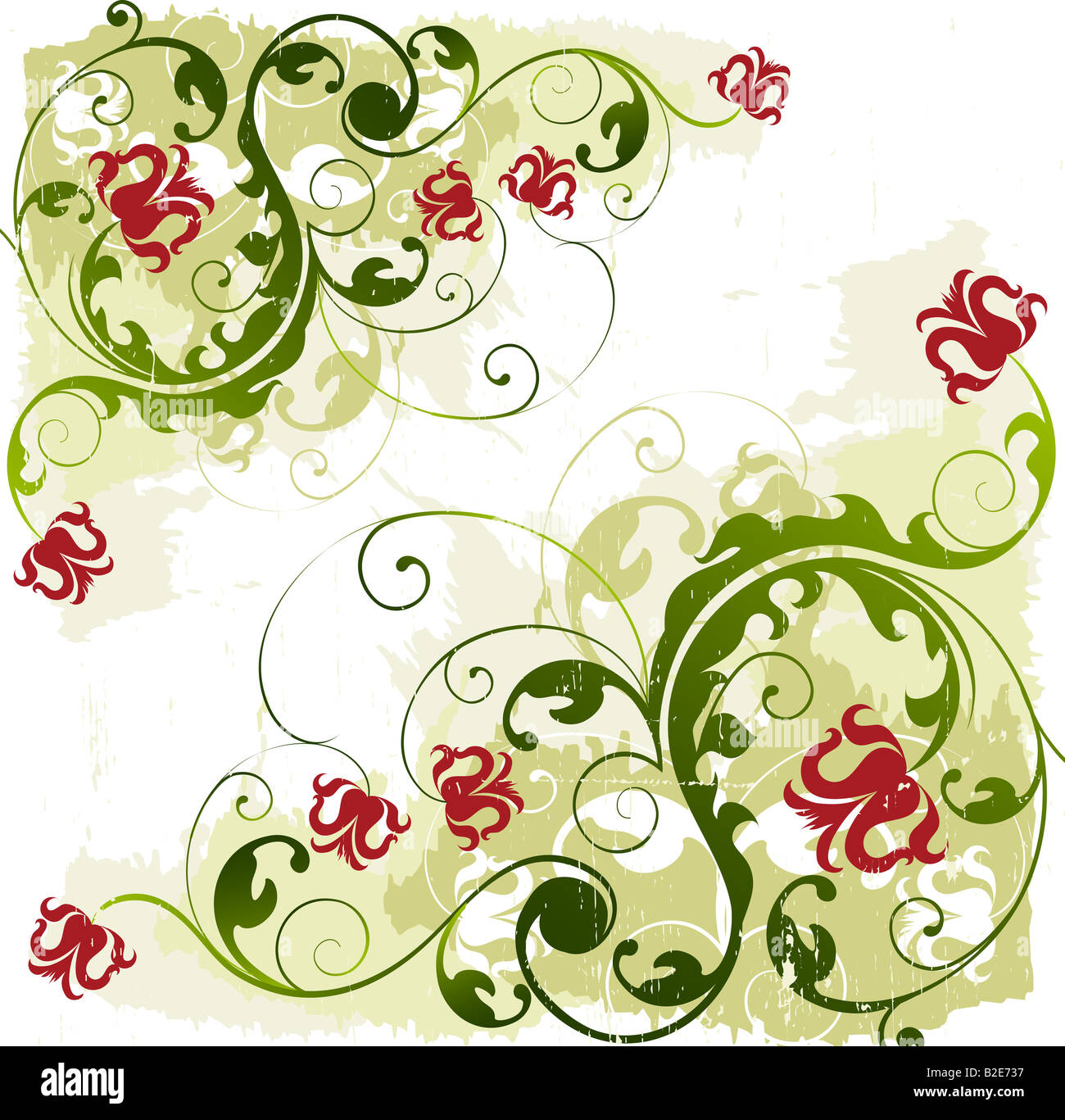 illustration drawing of floral background Stock Photo - Alamy