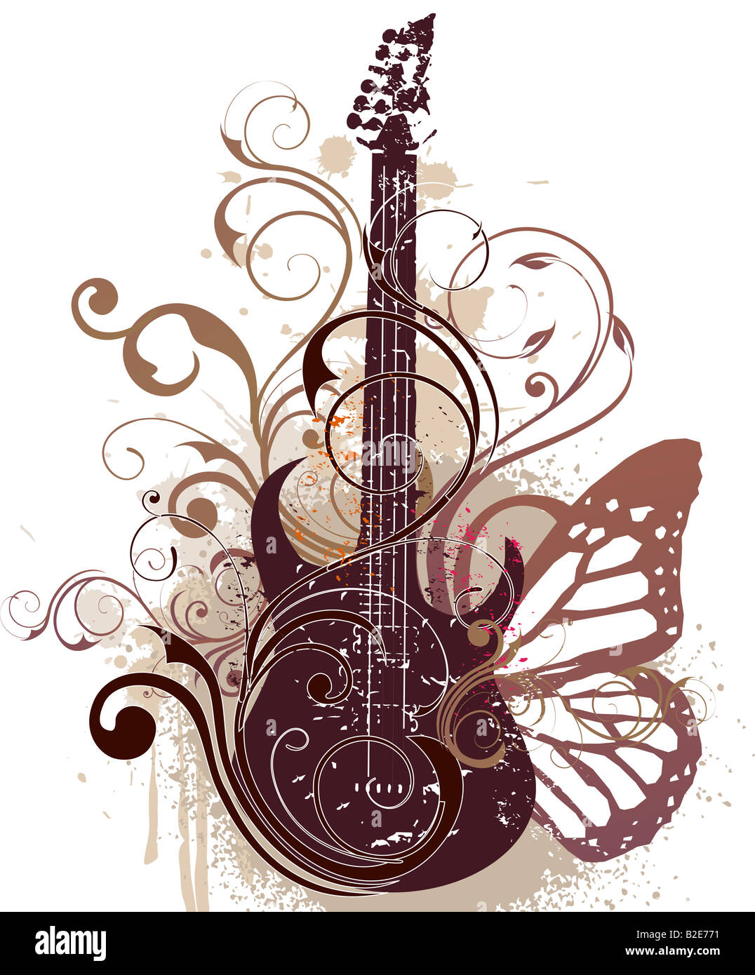illustration drawing of musical background Stock Photo - Alamy