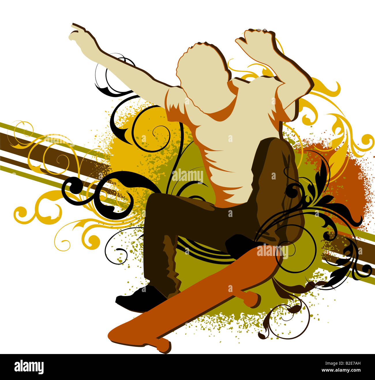 illustration drawing of active boy Stock Photo - Alamy