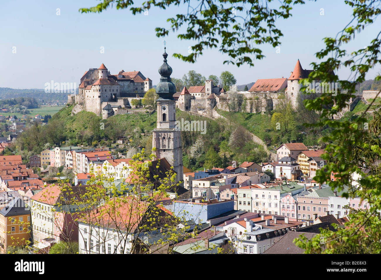 Castle on hill, Burghausen, Bavaria, Germany Stock Photo - Alamy