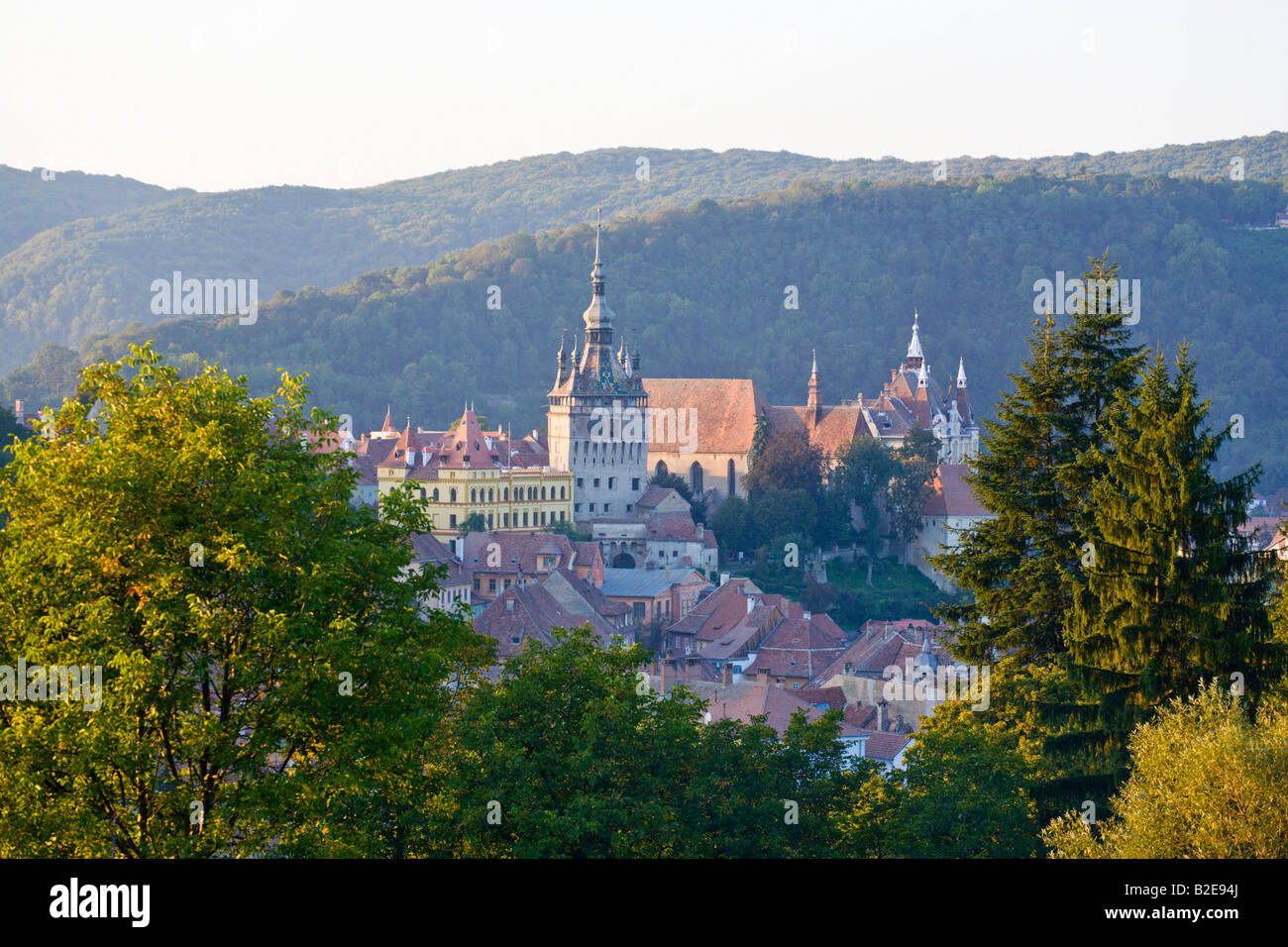 Fort in city, Sighisoara Citadel, Mures County, Transylvania, Romania ...
