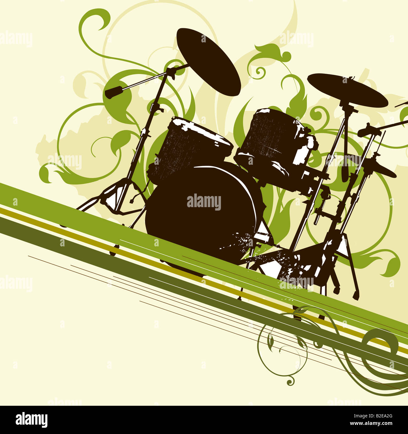 illustration drawing of musical background Stock Photo - Alamy