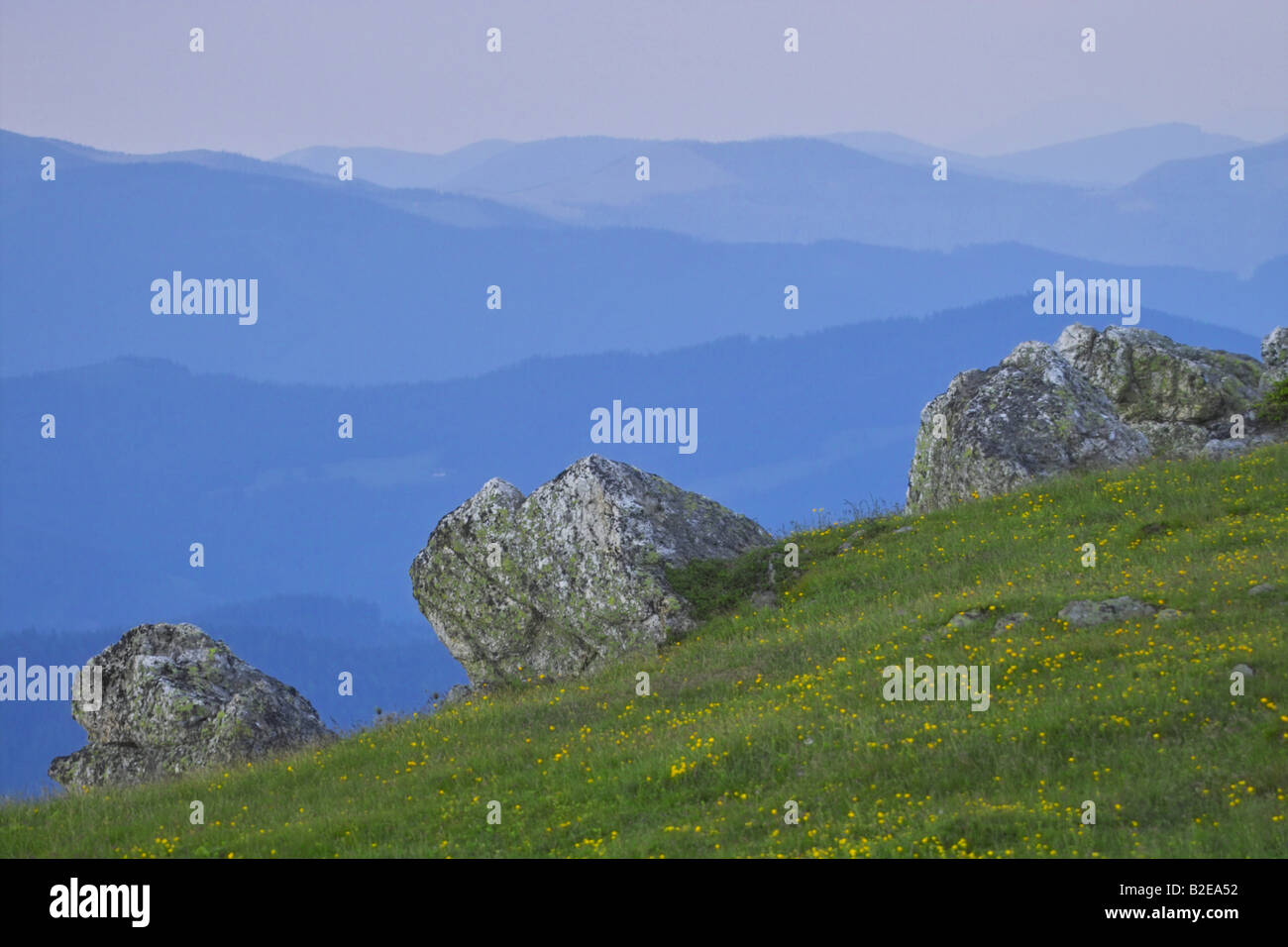 Panoramic view of mountain range, Steiermark, Austria Stock Photo - Alamy