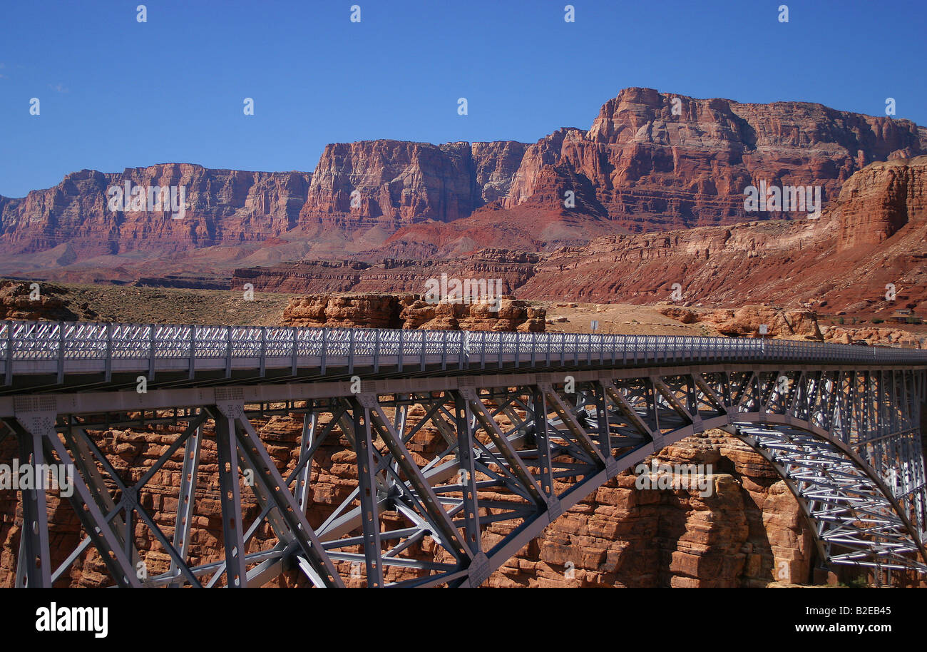Bridge across canyon, Navajo Bridge, Grand Canyon National Park ...