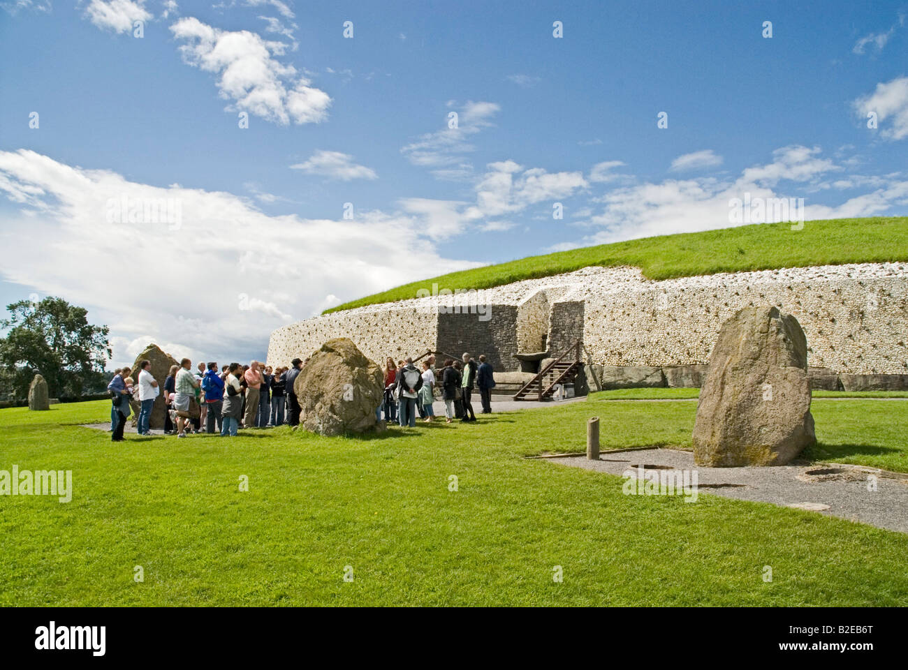 Tourists in front of building Newgrange Knowth Boyne Valley County ...