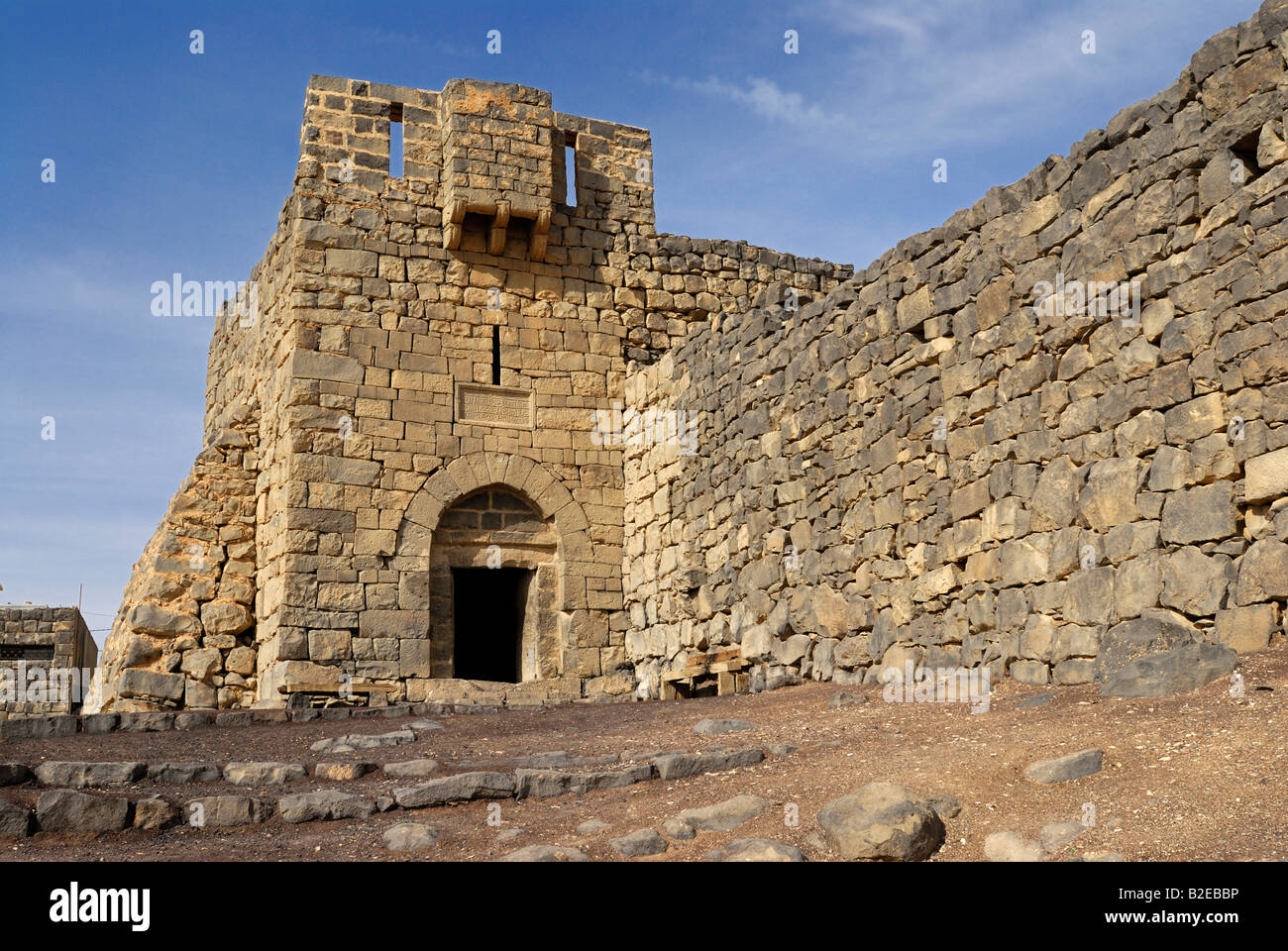 Facade of castle, Qasr Azraq, Jordan Stock Photo - Alamy