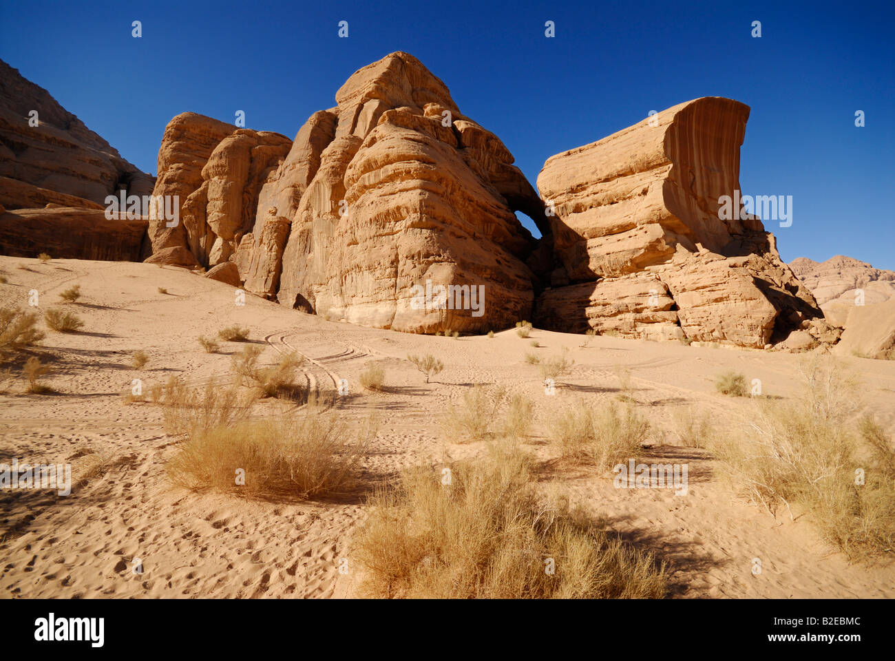Rock formations on landscape, Wadi Rum, Jordan Stock Photo - Alamy