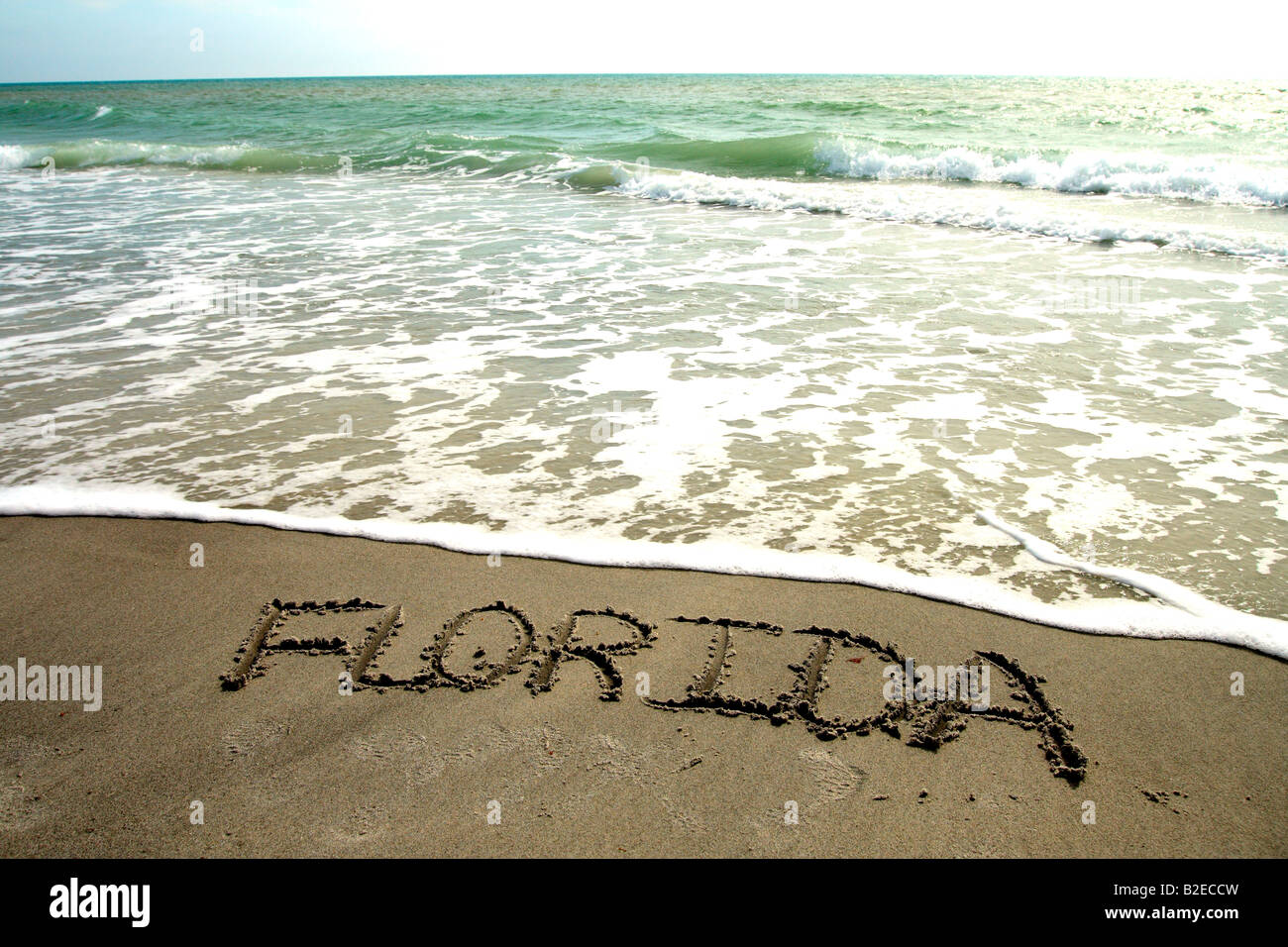 Florida marked in the sand on a florida beach Stock Photo - Alamy