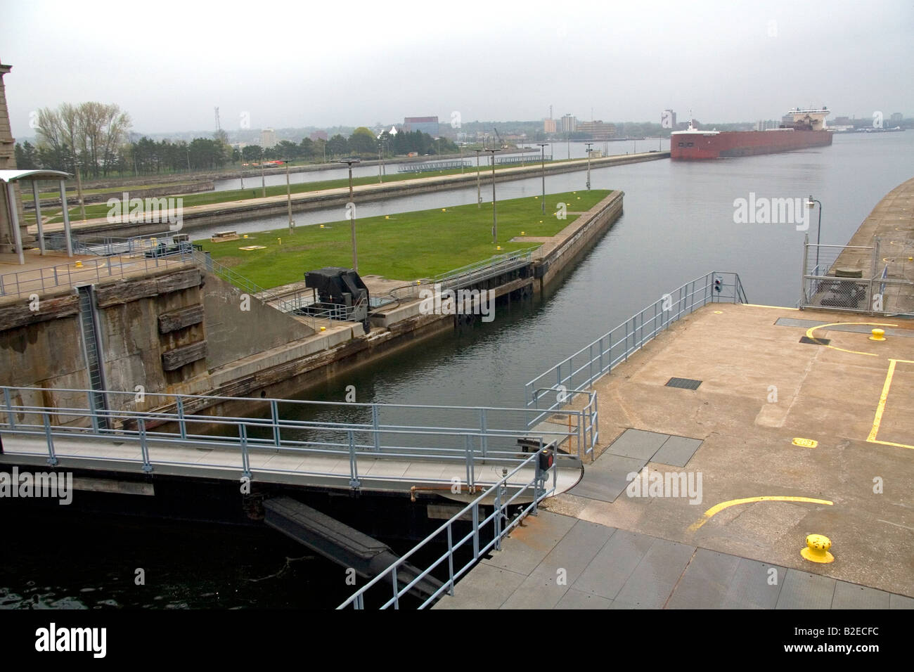 The Soo Locks at Sault Ste Marie Michigan Stock Photo - Alamy