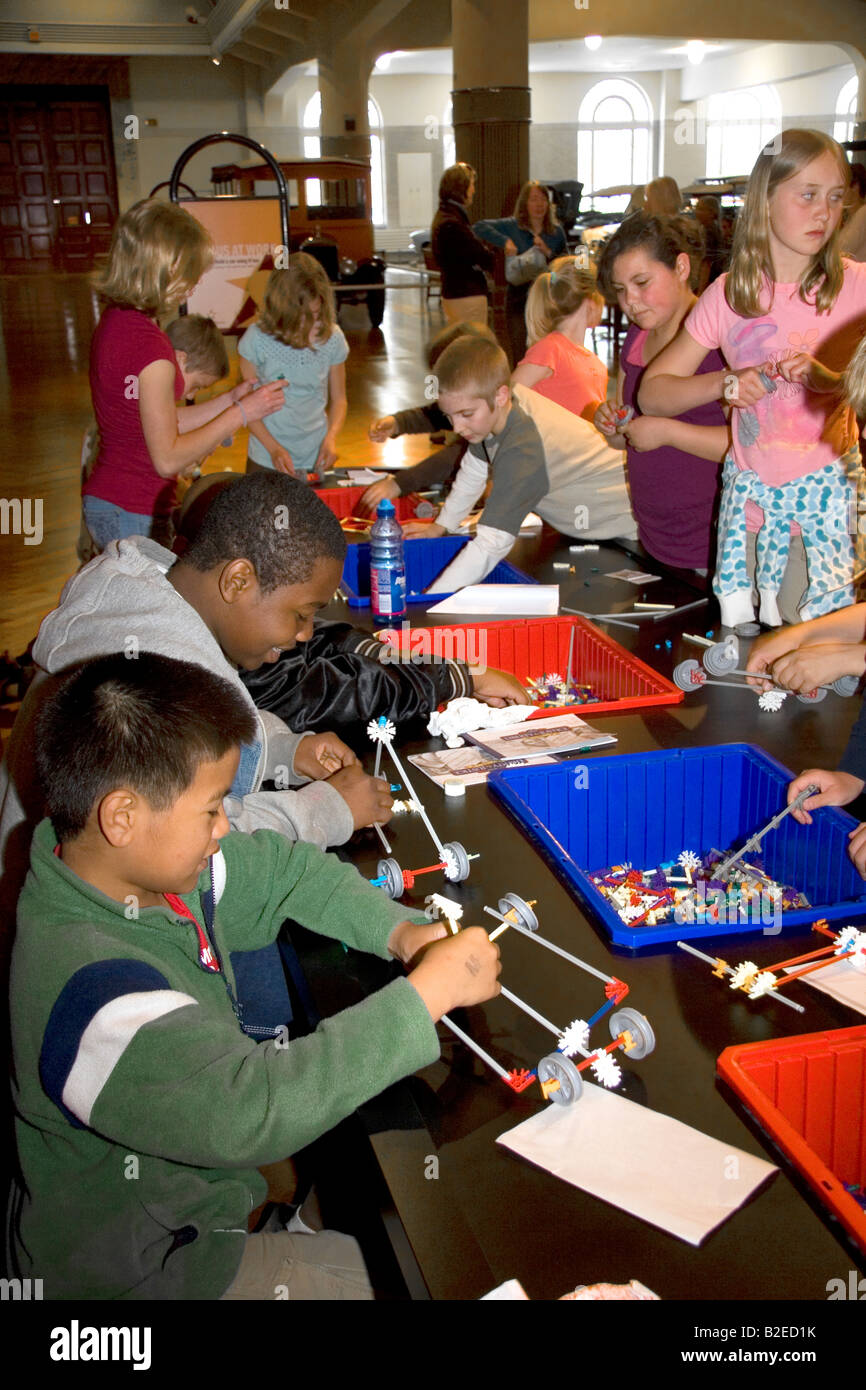 School children on a field trip at The Henry Ford Museum in Dearborn ...