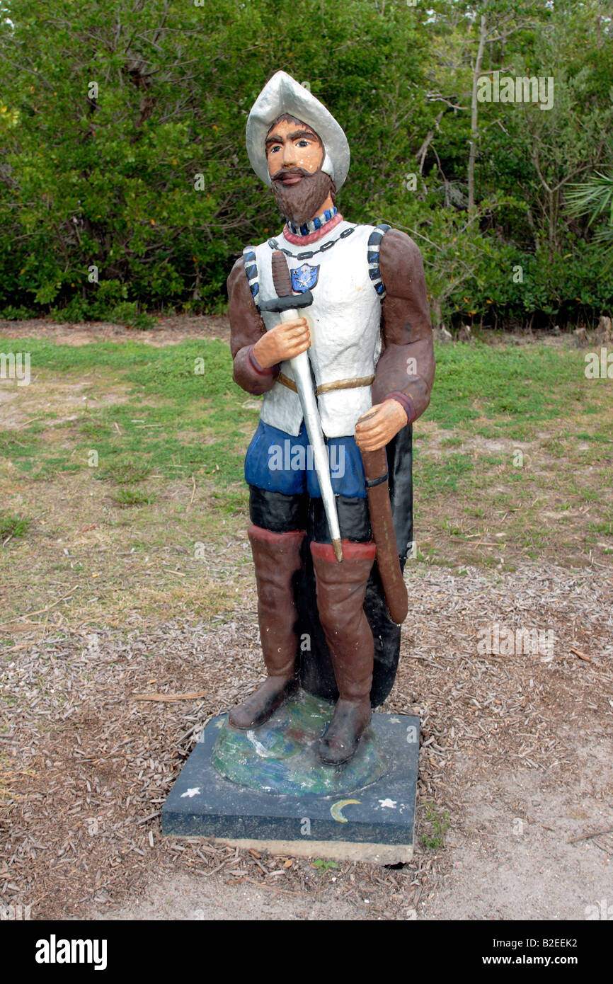 juan ponce de leon statue punta gorda florida usa Stock Photo - Alamy