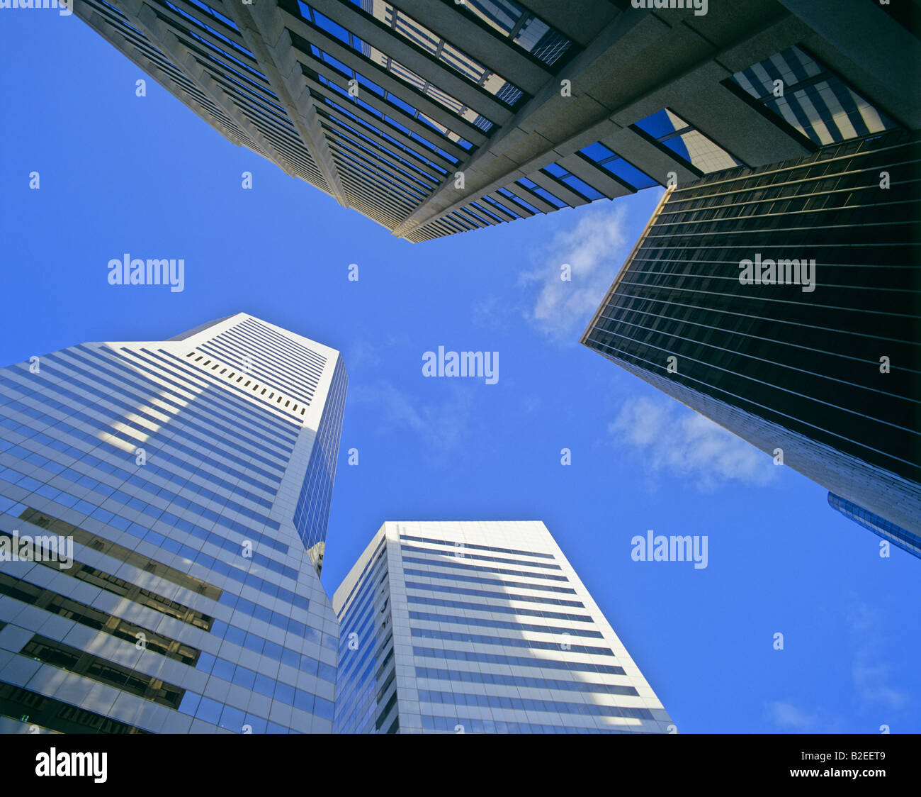 Looking up High-rise Buildings and Sky Brisbane Australia Stock Photo ...