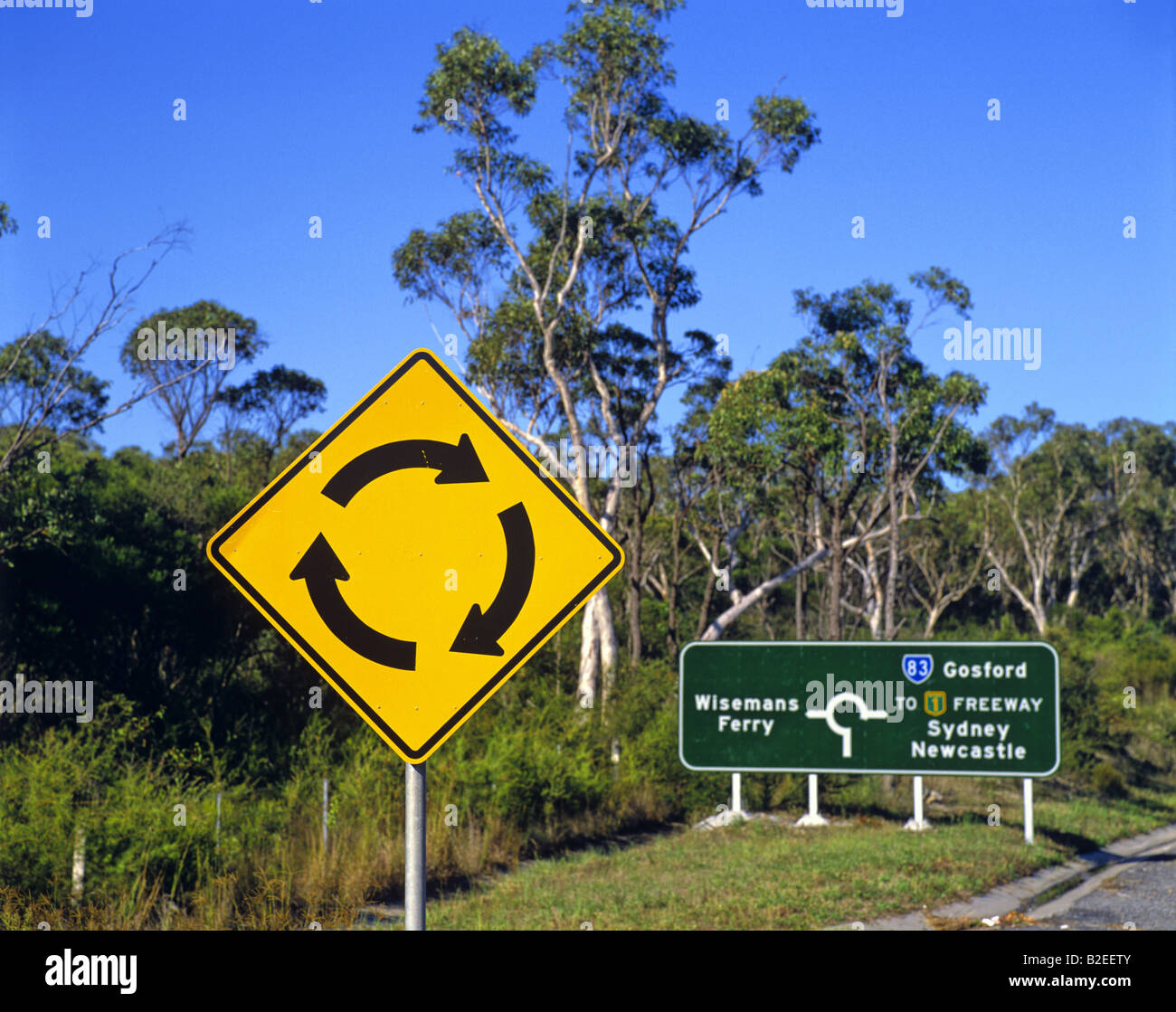 Road sign roundabout australia hi-res stock photography and images - Alamy