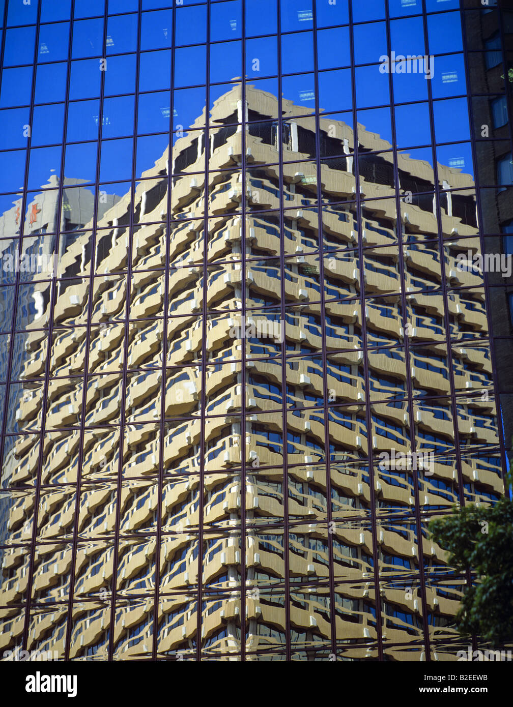 Reflections in the glass building in Melbourne Australia Stock Photo ...