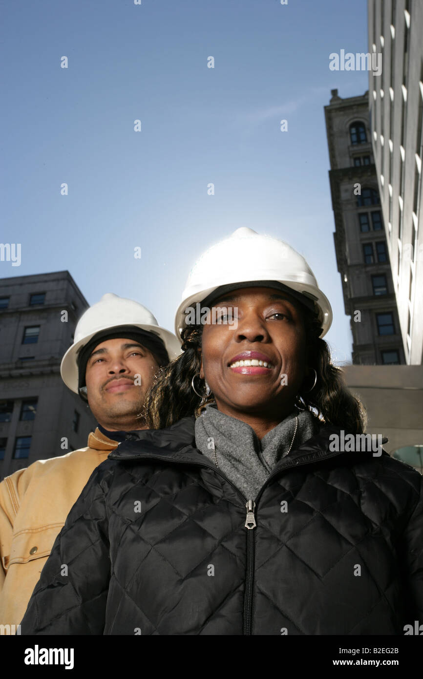 Portrait of African American construction workers outdoors Stock Photo ...