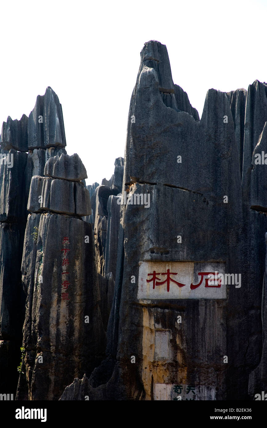 China Yunnan Stone Forest Famous Landscape Stock Photos & China Yunnan ...