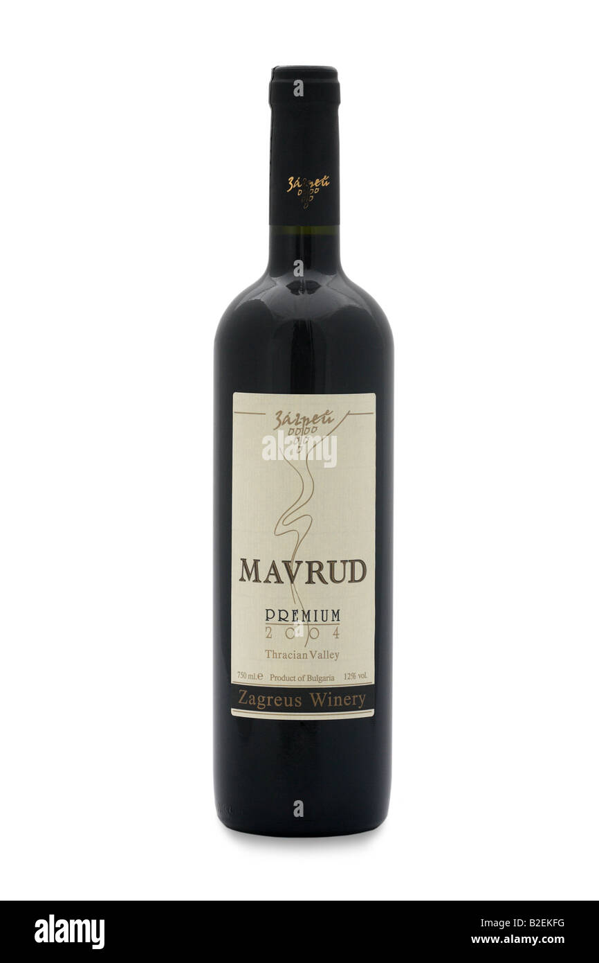 mavrud premium 2004 thracian valley zagreus winery red wine Stock Photo ...