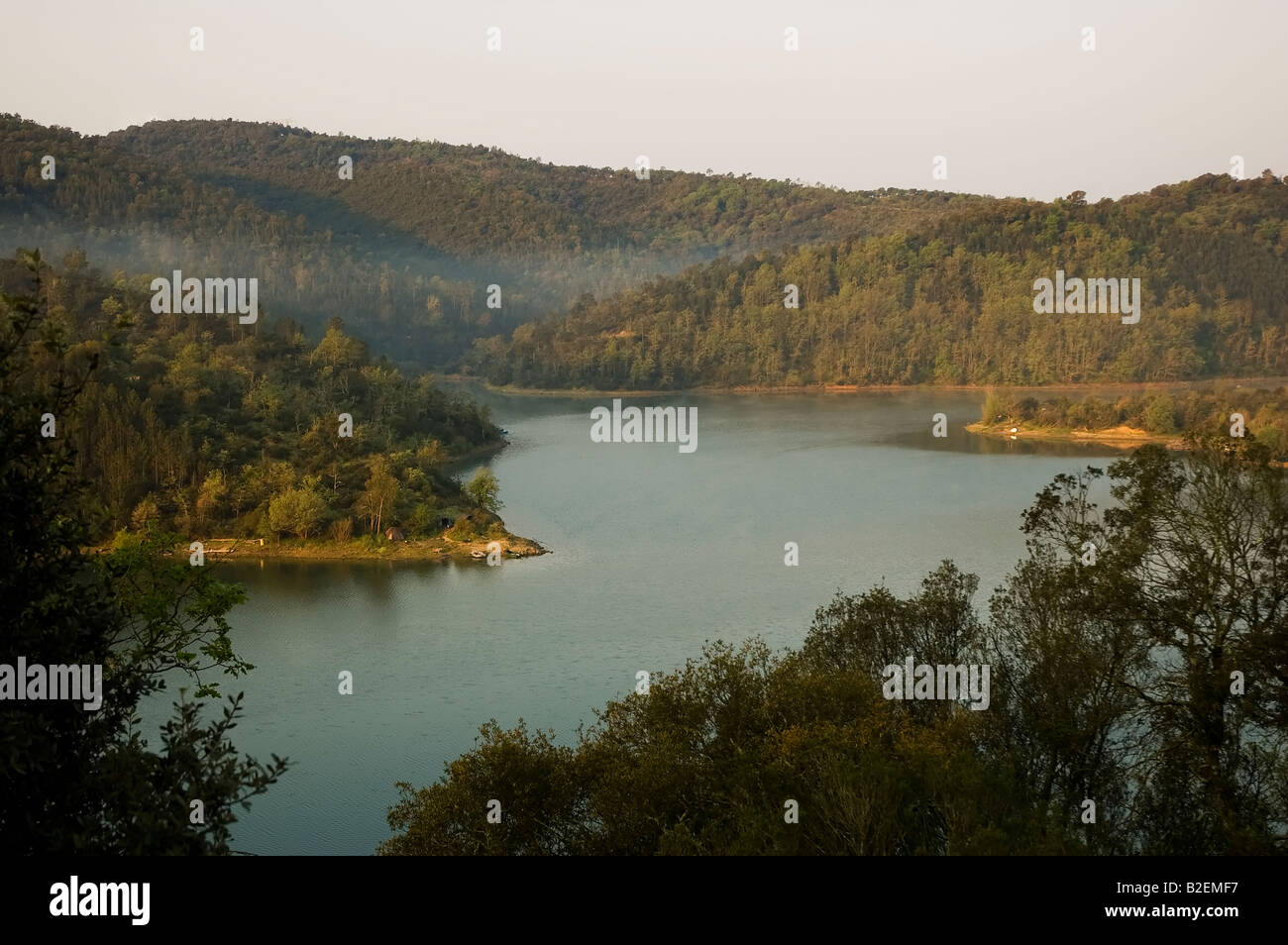 View of the lake of Saint Cassien in the South of France near Nice ...