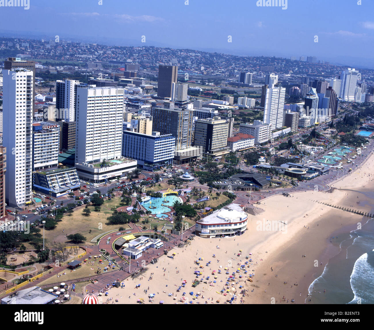 Aerial view of Durban coastline Stock Photo - Alamy
