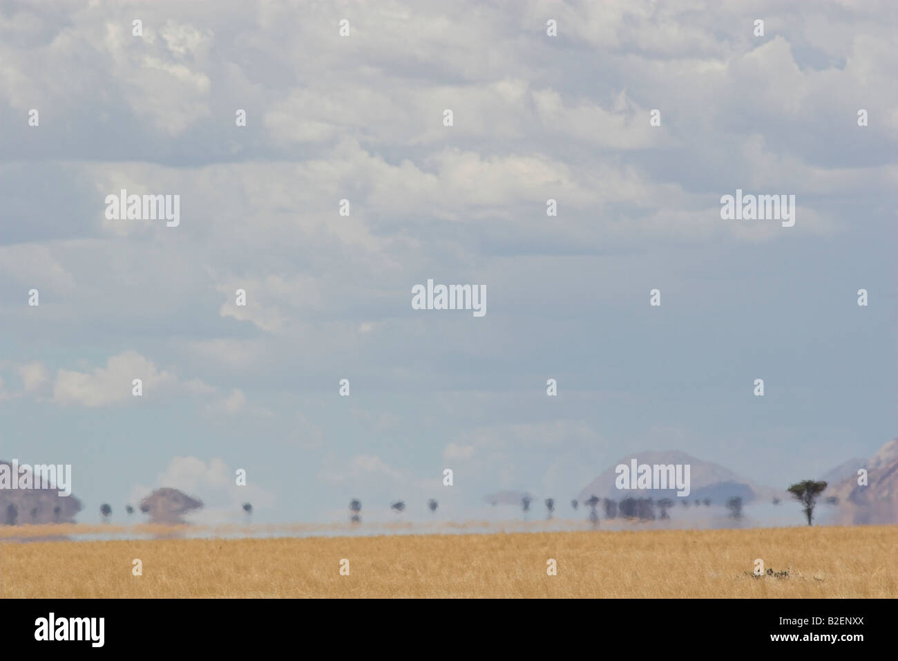 Desert landscape with mirage Stock Photo - Alamy