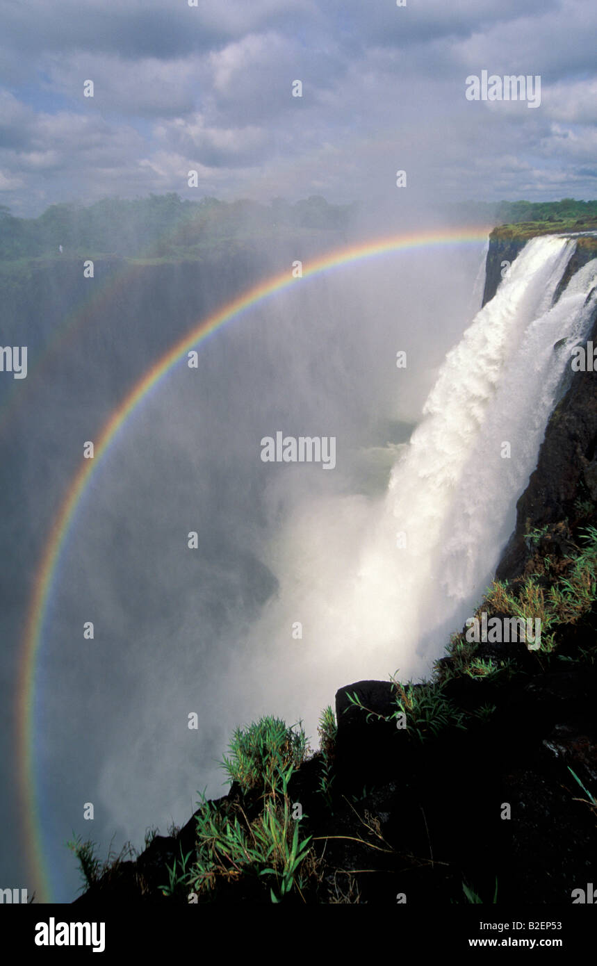 Rainbow at Victoria Falls Stock Photo - Alamy