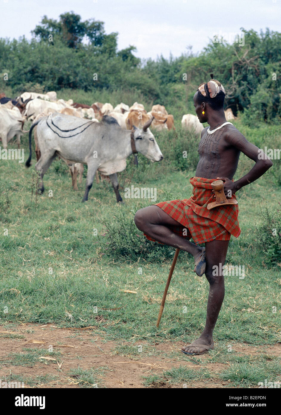 African Tribal Man Standing