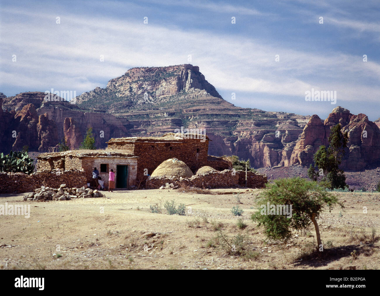 A Tigray homestead overlooks the spectacular Gheralta Mountains in ...