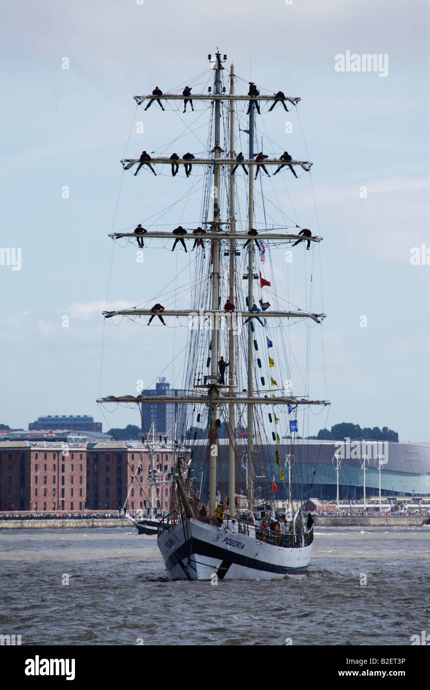 The barquentine STS POGORIA Liverpool Tall Ships River Mersey 2008 ...