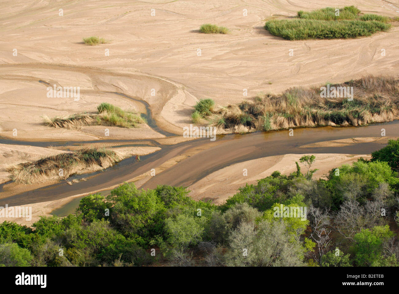 Aerial view of the Save River channel during the low-flow period Stock ...